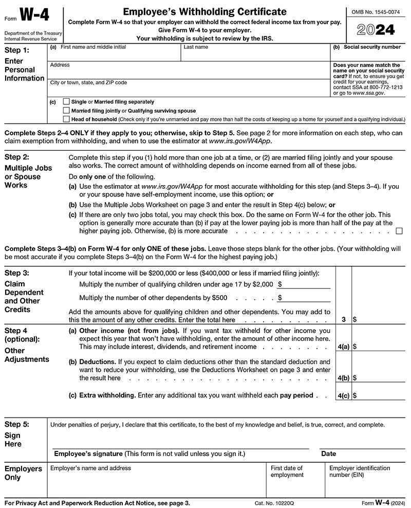 IRS Form W-4 – PRG Michigan App